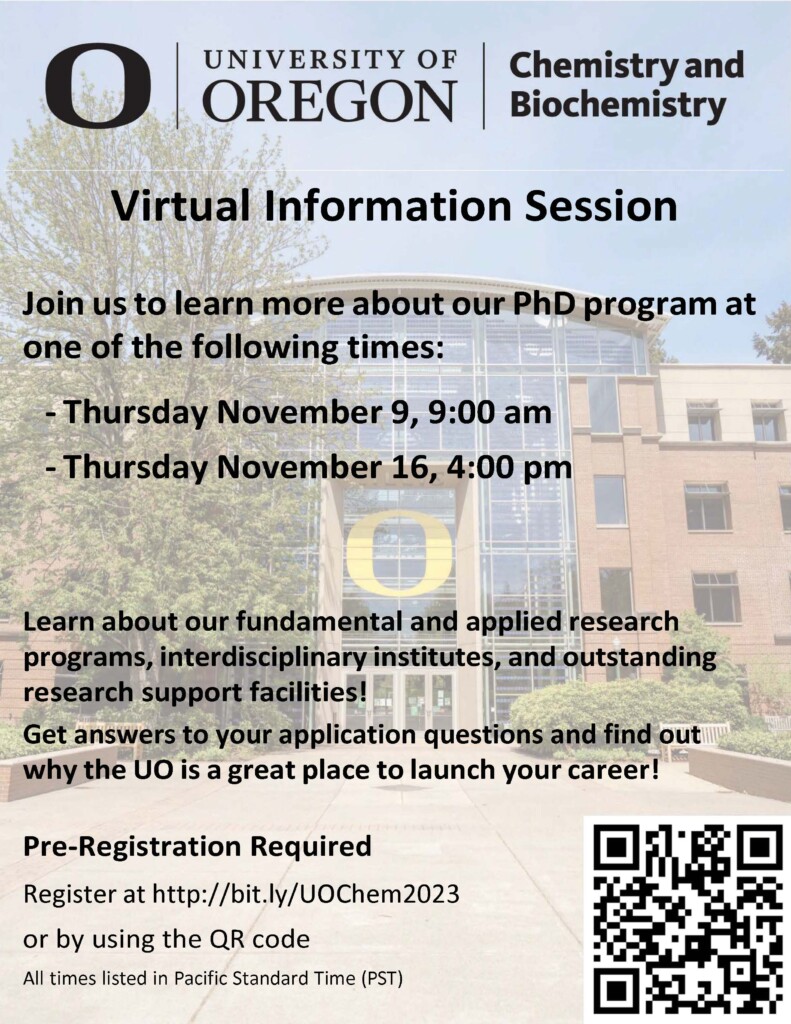 UO Chemistry/Biochemistry Graduate Program Info Sessions | Chemistry | PLU