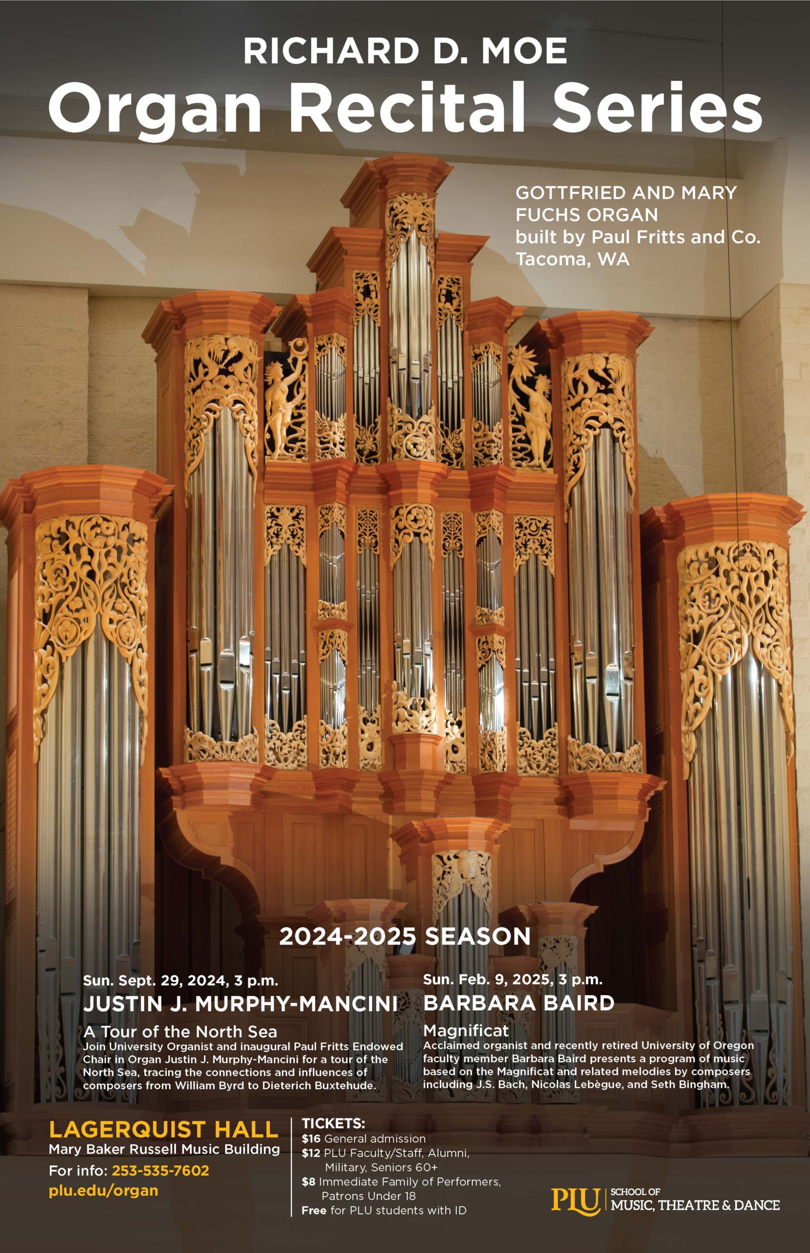 The Richard D. Moe Organ Recital Series | Organ Study | PLU
