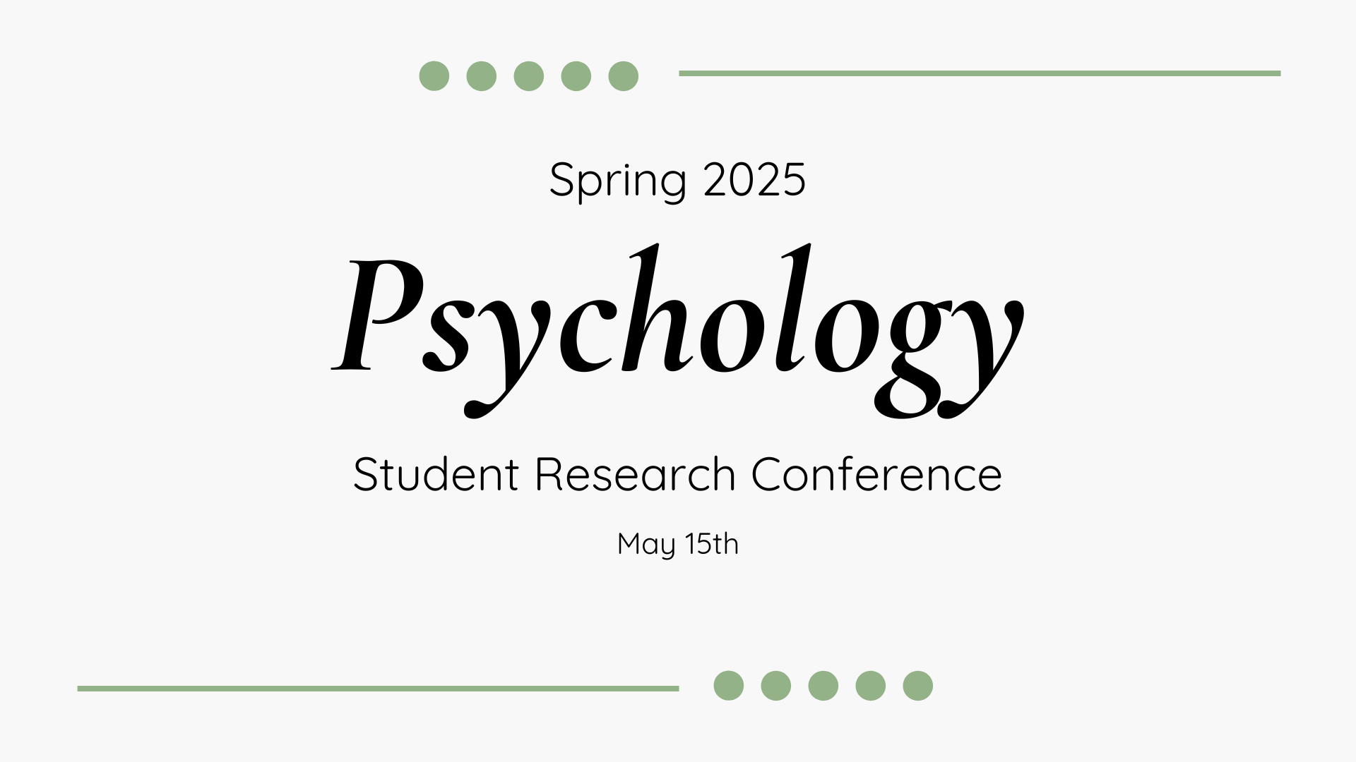 Student Research Conference Spring 2025 | Psychology | PLU